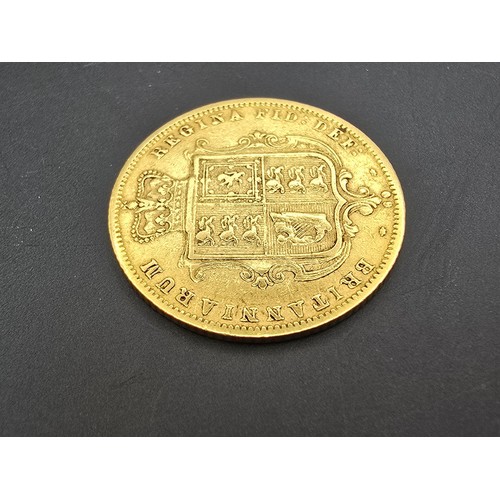 An early Queen Victoria shield back half sovereign bullion coin struck ...
