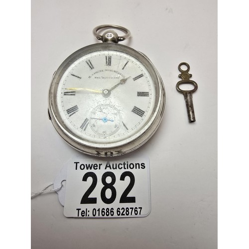 A good quality antique hallmarked silver open faced pocket watch by H ...
