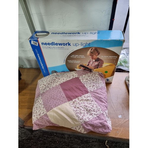Boxed needlework up-light stand in good order along with a good quality ...