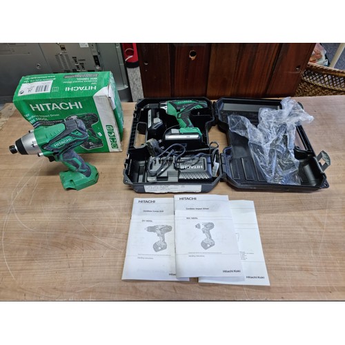Boxed and cased Hitachi drill set consisting of a cordless Impact ...