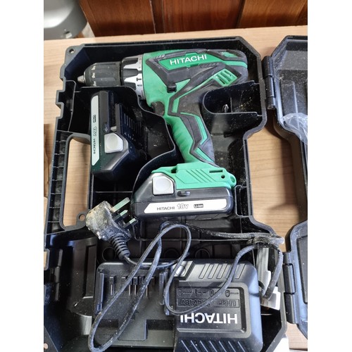 Boxed and cased Hitachi drill set consisting of a cordless Impact ...