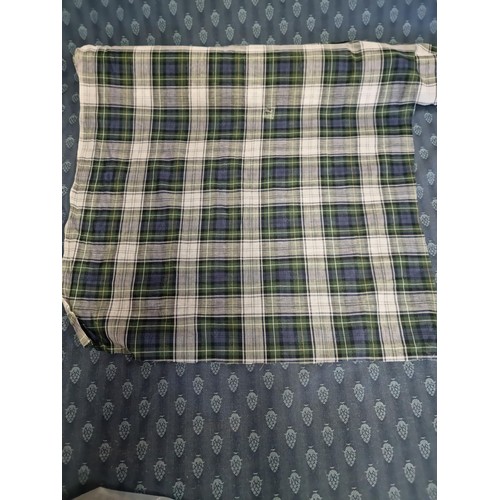 2 rolls of fabric to include a large roll of blue fabric with acorn ...