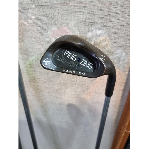 A collection of 9x Ping Zing irons which includes a beryllium copper ...