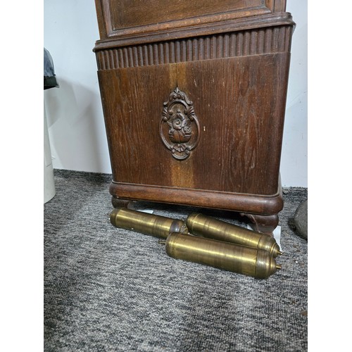 A good quality impressive triple weight driven antique Grandfather ...