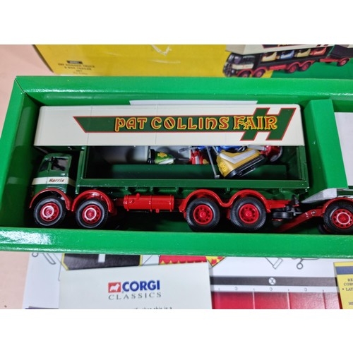 A boxed Corgi Classics ERF Dodgem truck and box trailer set in good ...