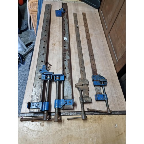 A pair of heavy duty record 138 sash clamps with pins along with 2 ...
