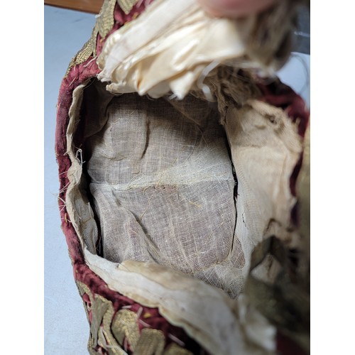 Very rare genuine Victorian fancy dress gable hood made out of real red ...