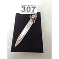 A rare antique hallmarked silver Scottish Claymore broad sword formed ...