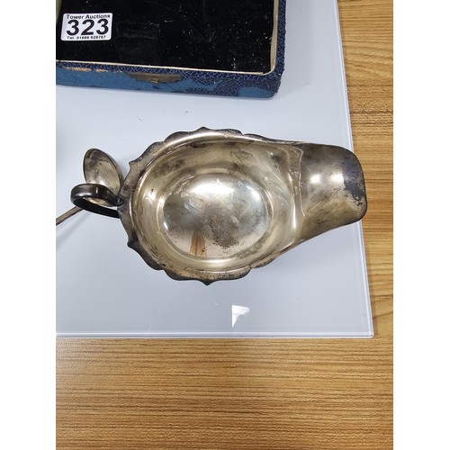 A good antique matching hallmarked silver set x2 to include a cased ...