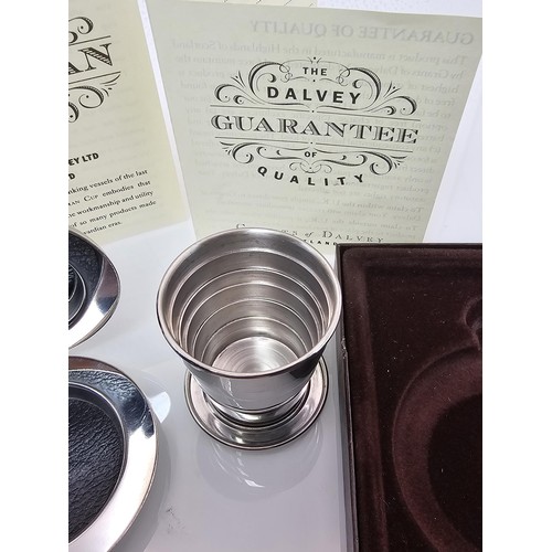 A brand new Dalvey sporran flask formed folding cup, the case opens to ...