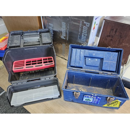 Quantity of 4x empty plastic tool boxes alll with theiir inner trays ...