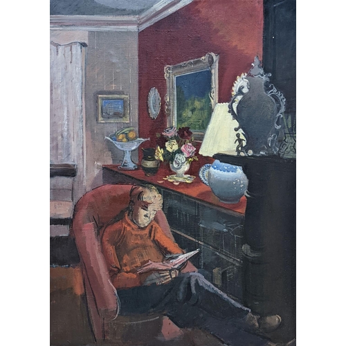 Henry James Neave (1911-1971), oil on canvas, Interior with the artists ...