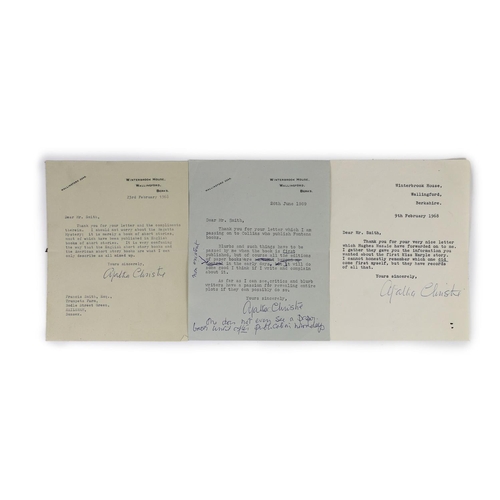 Christie, Agatha - 3 signed typescript letters,all 8vo, from ...