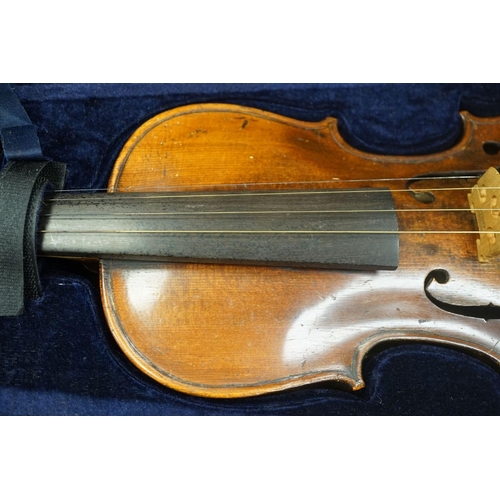 A 19th century German violin stamped Hopf, cased