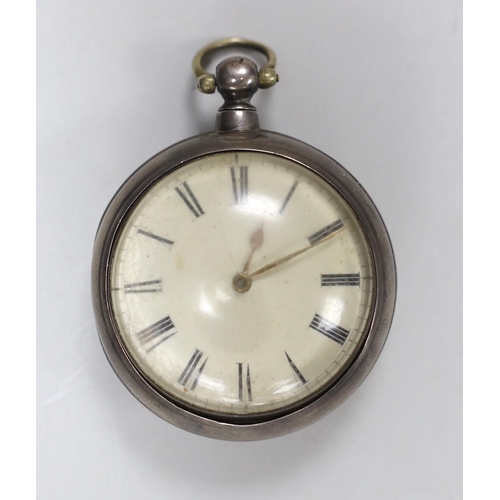 A Victorian silver pair cased keywind verge pocket watch, by Wm ...
