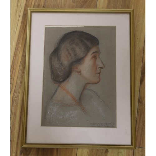 William Rothenstein (1872-1945), conté crayon, Portrait of Mrs St Clair ...