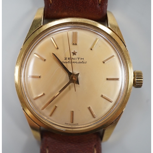 A gentleman's 18ct gold Zenith automatic bumper movement wrist watch ...