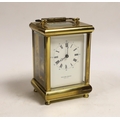 A 20th century brass carriage clock, signed Taylor and Bligh, England ...