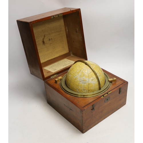 A late 19th century cased astronomical globe by Cary & Co. In mahogany ...