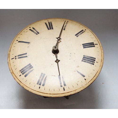 Two late 19th century wall clocks with painted dials, one striking on a ...