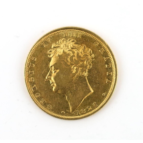 British gold coins, George IV sovereign 1826, Fine/Very Fine