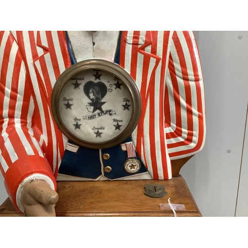 A vintage Uncle Sam Sex Appeal arcade game, height 194cm