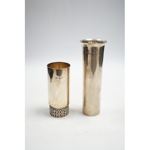 Two Elizabeth II silver cylinder vases, by Christopher Nigel Lawrence ...