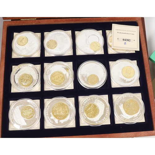 Six Royal Mint British coin proof sets, 1970s, 3 cases of 'British ...