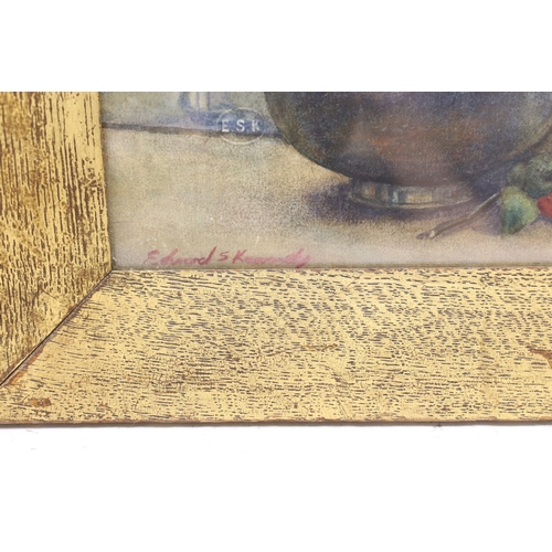 Edward Sherard Kennedy (act. 1863-1890), watercolour, Still life of ...