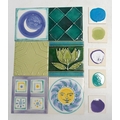 A collection of forty-three Kenneth Clark ceramic tiles and a quantity ...