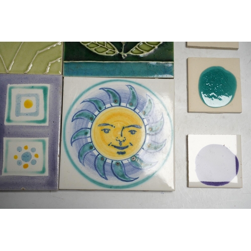 A collection of forty-three Kenneth Clark ceramic tiles and a quantity ...