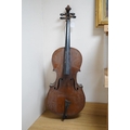 A late 19th century small cello, unsigned and without label inside body ...
