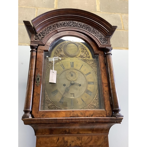 A George II walnut and feather banded longcase clock, Christopher ...