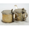 A pair of George V silver drum mustards, by Harman & Co, London 1929 ...