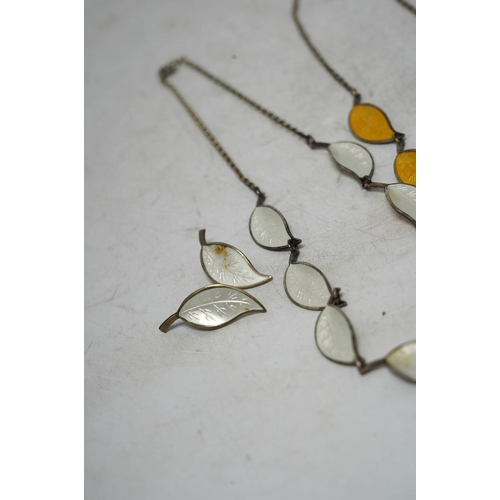 Seven items of David Andersen sterling and enamel jewellery, including ...