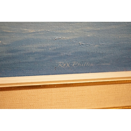 Cmdr. Rex Phillips (1931-2015), oil on board, 'Proceed with Dispatch ...