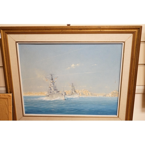 Cmdr. Rex Phillips (1931-2015), oil on board, 'Proceed with Dispatch ...