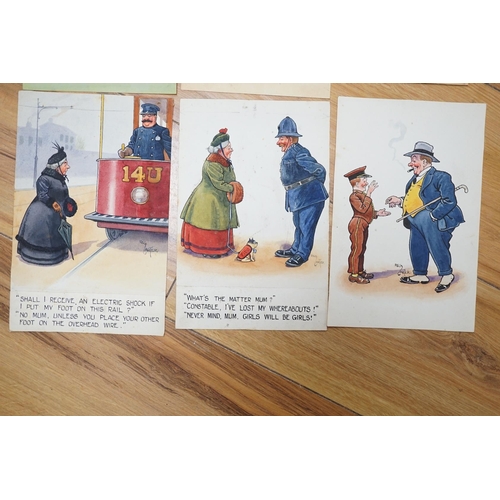 Reg Carter (1886-1949), set of six original watercolours for postcard ...