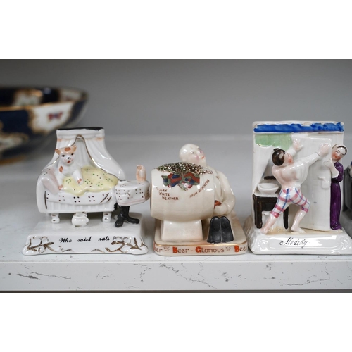 Five various fairings, a Carlton China figurative ornament and a 19th ...
