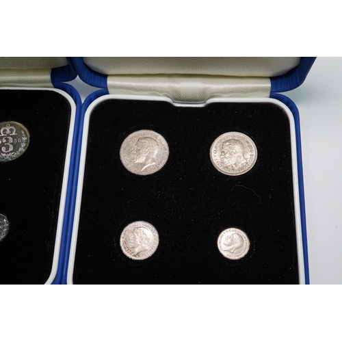 British silver coins, George V maundy set, 1931, 1d - 4d, UNC with much ...