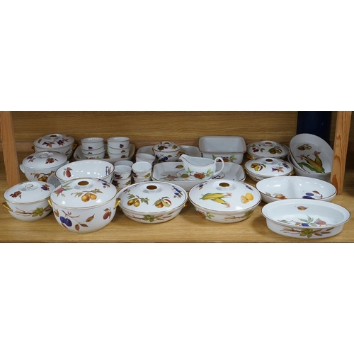 A collection of Royal Worcester Evesham dinnerware to include tureens ...