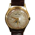A gentleman's 1950's? steel and gold plated Oska Calendar Moonphase ...