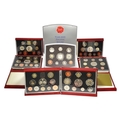 British coins, QEII, Royal Mint, seven UK proof coins sets, deluxe 1997 ...