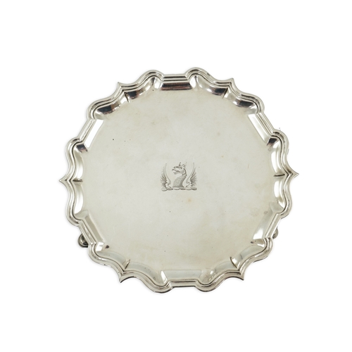 A George II silver salver, by Joseph Sanders, of shaped circular form ...