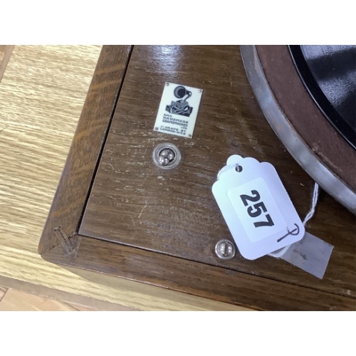 An EMG 'Handmade Gramophone' with electrically powered motor, in an oak ...