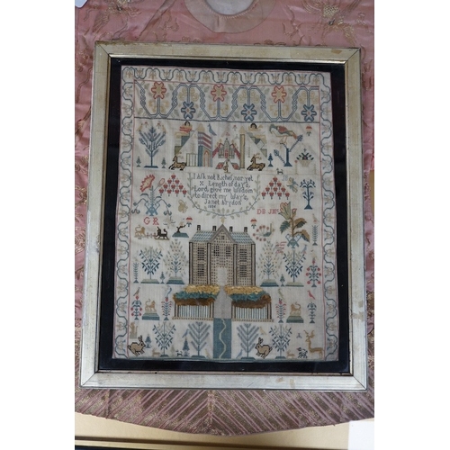 A George lll needlework sampler dated 1806, by Janet Brydon. Worked on ...