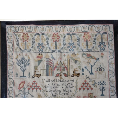 A George lll needlework sampler dated 1806, by Janet Brydon. Worked on ...