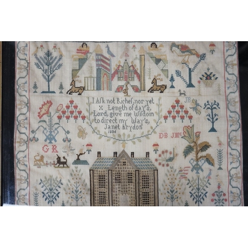 A George lll needlework sampler dated 1806, by Janet Brydon. Worked on ...