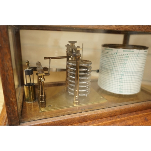 An early 20th century mahogany cased barograph by an unknown maker ...