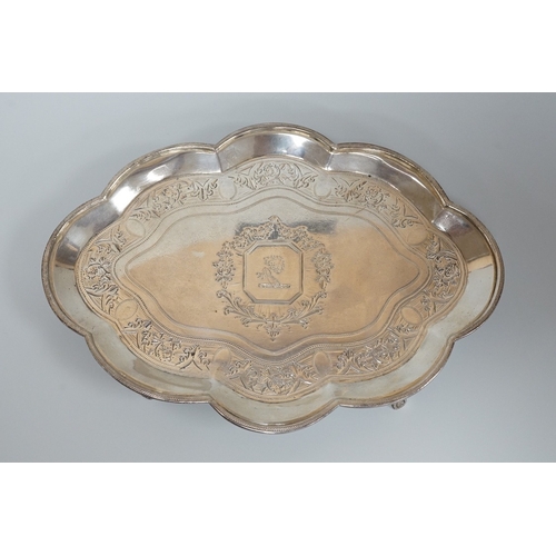 A George III silver cusped oval teapot stand, by Charles Aldridge ...